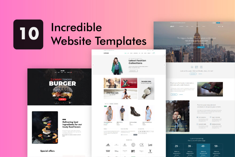 10 Incredible Website Templates For You | Web Buds
